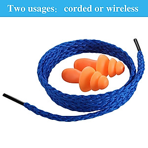 100 Pairs Corded Ear Plugs Silicone Noise Reducing Blocking Cancelling Soft Reusable Rubber Hearing Protection Earplugs for Sleeping Swimming Snoring Sports Racing