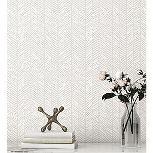 Striped Wallpaper Peel and Stick Wallpaper for Bedroom 17.3"x78.8" White/Beige Wallpaper Herringbone Wallpaper Self Adhesive Removable Wallpaper Modern Line Contact Paper for Cabinets Bathroom Decor