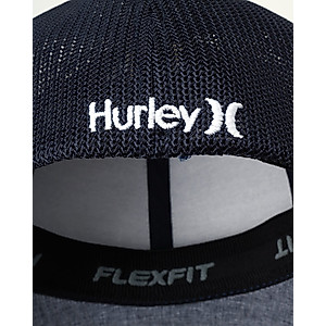 Hurley Men's Caps - Mini Icon Mesh Panel Baseball Cap - Fitted Hats for Men, Size Small-Medium, Obsidian