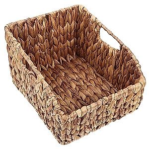 ibasenice Woven Basket Sundry Organizer Woven Baskets Woven Storage Basket Decorative Storage Bin Basket Decorative Storage Makeup Organizer Toy Decorative Basket Wicker Storage Baskets