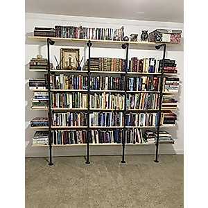 Industrial Retro Wall Mount iron Pipe Shelf,DIY Open Bookshelf,Hung Bracket,Home Improvement Kitchen Shelves,Tool Utility Shelves, Office shelves, bookshelves and bookcases (2Pcs)