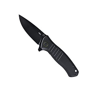 CRKT Dextro EDC Folding Pocket Knife: Everyday Carry Plain Edge, Liner Lock, Aluminum Handle 6295, Gray and Black