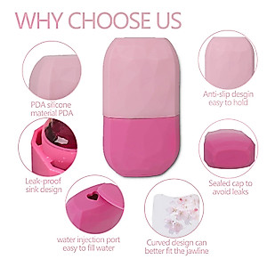Ice Roller for Face and Eye, Gua Sha Face Massage, Facial Beauty Ice Roller, Silicone Ice Mold for Face Beauty (Pink)