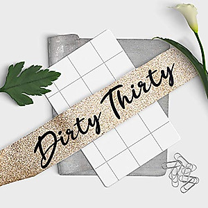 "Dirty Thirty" Sash and Rhinestone Crown Set - 30th Birthday Party Gifts Birthday Sash for Women Birthday Party Supplies