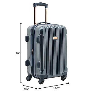 kensie Women's Alma Hardside Spinner Luggage, Expandable, Midnight Blue, Carry-On 20-Inch