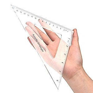 Coopay Large Triangle Ruler Set Square, 30/60 and 45/90 Degrees, Triangle Hollow