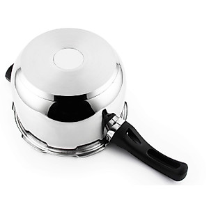 Super Quality Stainless Steel 304 Pressure Cooker, Six Over-pressure Safety Systems, Silver Color, One Extra Rubber Gasket, Gift Box, Mirror Polish, Three Layer Compound Bottom (13.4 QT (Dia 34 cm))