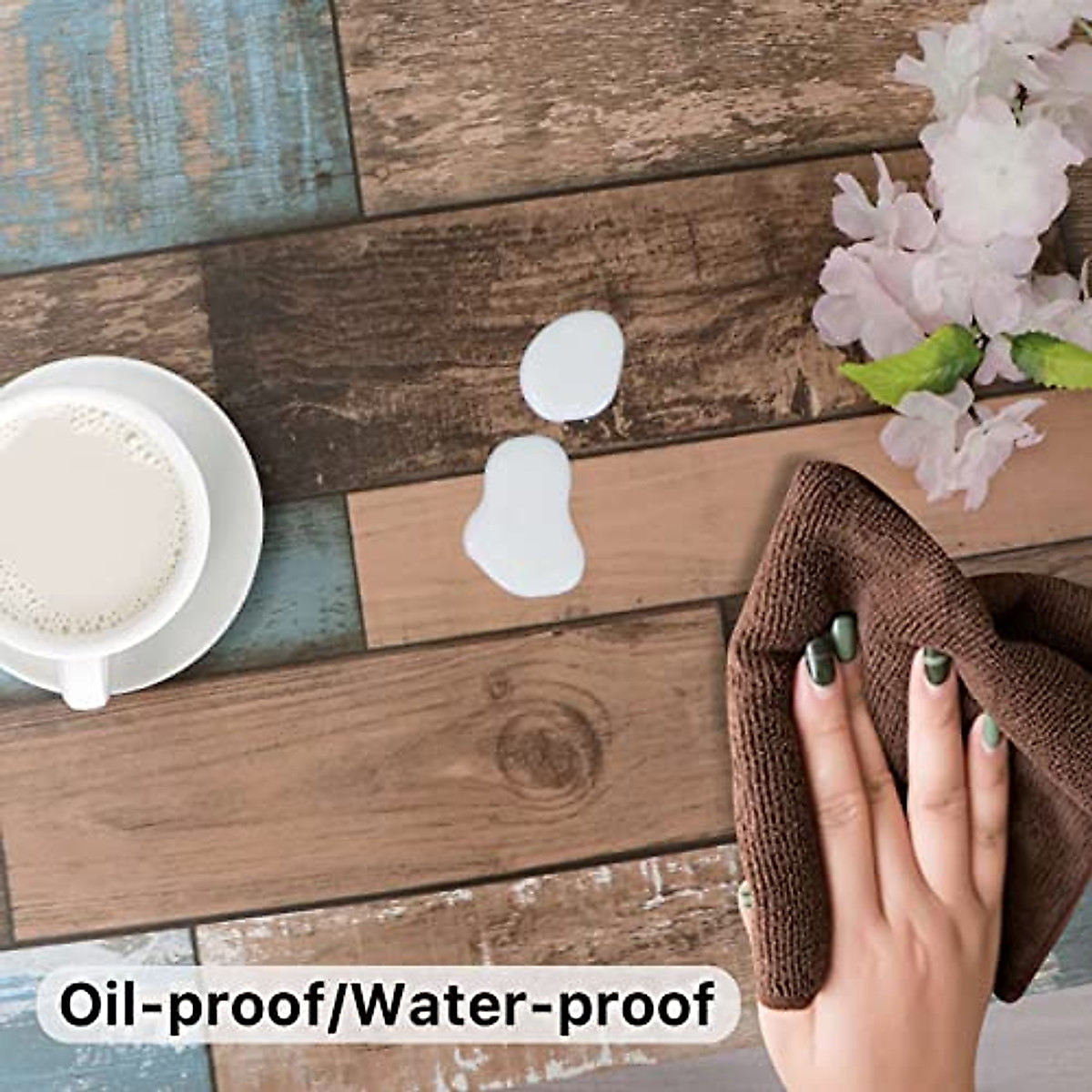 XINOBO (17.71"×118" Faux Wood Wallpaper Peel and Stick Wallpaper Wood Textured Wallpaper Removable Vintage Rustic Shiplap, Self Adhesive Waterproof Contact Paper for Counter Top, Cabinets, Bathroom