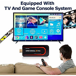 Relemo Super Console X Stick Retro Game Console Built-in 50000+ Games 4k Output Plug and Play Video Game Console with 2 Controllers for PS1/PSP/N64/MD (128G)
