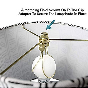 I Like That Lamp Clip On Lampshade Adapter (1 Pack), Classic Brass Gold Finish, Includes 1 Light Bulb Clip Shade Adapter, 1 Matching Finial and 2 Silicone Levellers, Fits All Standard Size Bulbs