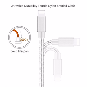 COSOOS 4 Short USB Cable, 4 Pack 9 Inch Nylon Fast Charging and Syncing Cords Compatible for iPhone 12, 12 Pro Max, 11, XS MAX, 8 Plus, 7, 6, iPad Air, Mini, Charging Station, Power Bank.