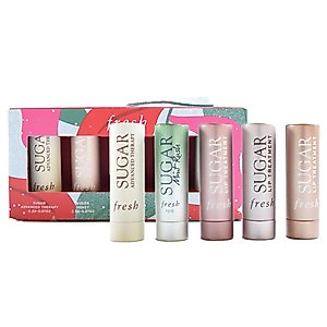 Fresh Sugar Collection Lip Care Set:: Mint Rush Freshening Lip Treatment, Advanced Therapy Treatment Lip Balm, and 3 Sugar Lip Balms in Rose, Honey, and Petal