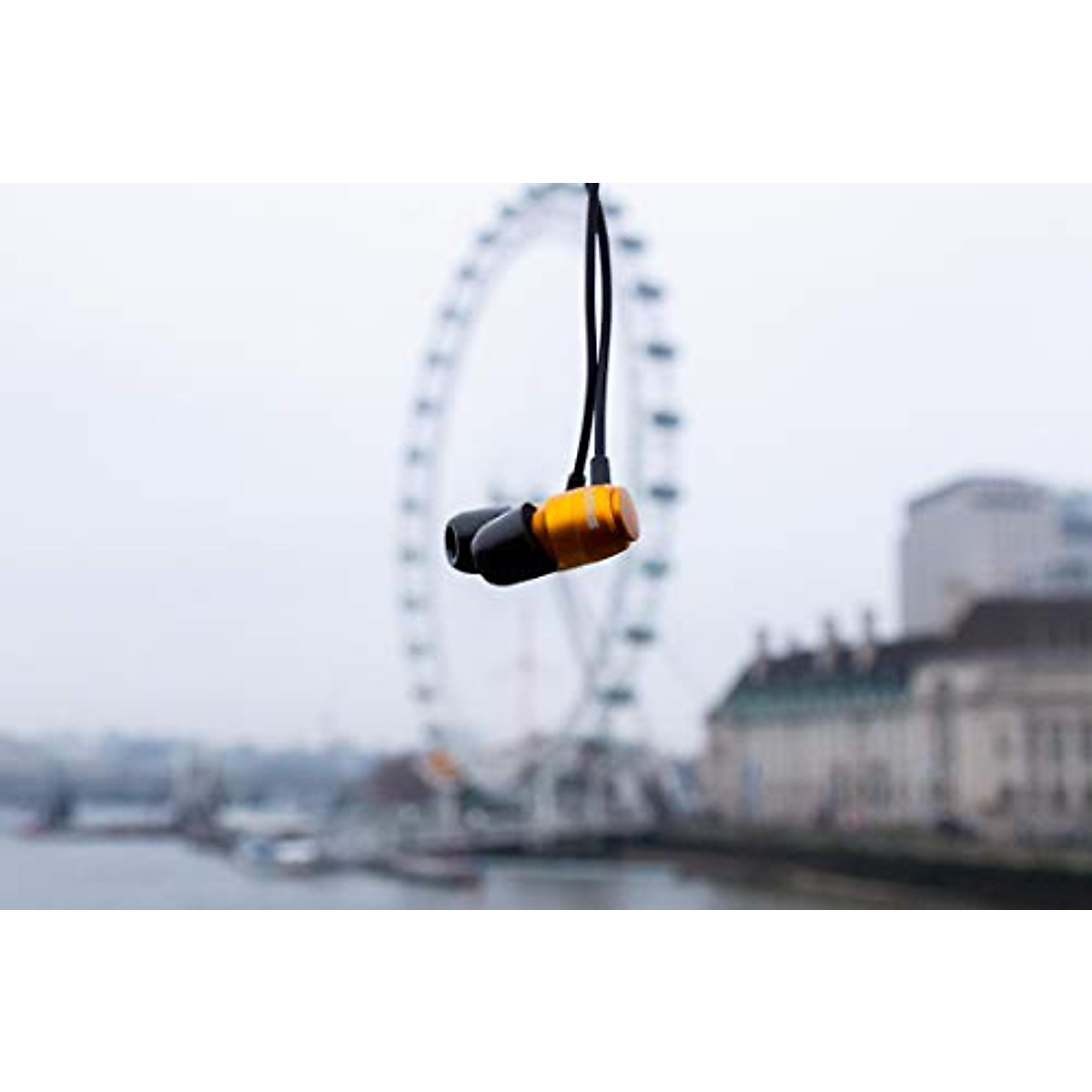 LUDOS CLAMOR Wired Earbuds in-Ear Headphones, 5 Years Warranty, Earphones with Microphone, Noise Isolating Ear Buds, Memory Foam for iPhone, Samsung, School Students, Kids, Women, Small Ears - Gold