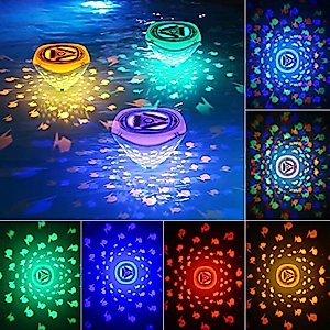 Melody of Love Floating Pool Lights for Swimming Pool Colorful Fish Lamp Underwater LED Lights for Inground Pools Waterproof Pool Light That Float for Disco Pool Pond Fountain Garden Party Decoration