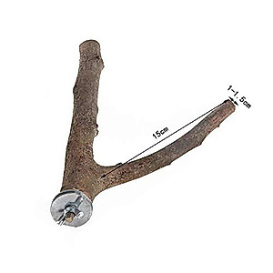 Tongxu 2 Pack Bird Perch Parrot Natural Wood Stand, Tree Branch Pet Wood Bird Stand Perch for Small and Medium Parrots, Parakeets, Cockatiels, Lovebirds