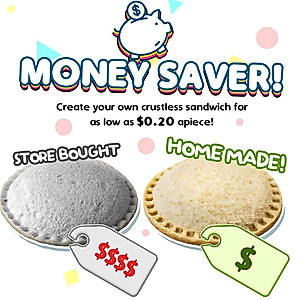 6PC Sandwich Cutter and Sealer - Uncrustables Sandwich Maker - Cut and Seal - Great for Lunchbox and Bento Box - Boys and Girls Kids Lunch - Sandwich Cutters for Kids