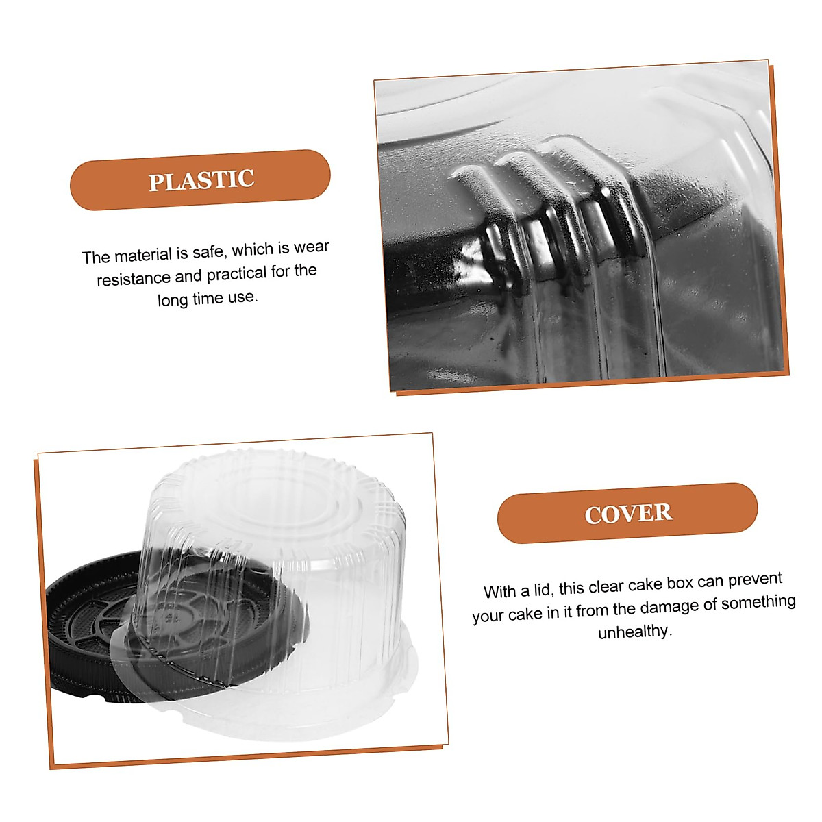 Abaodam 10pcs Packing Box Cake Box Clear Cake Holder Portable Cake Carrier Cake Container Cake Boxes Round Cake Holder Birthday Cake Holder Cake Packing Holder Clear Cake Carrier