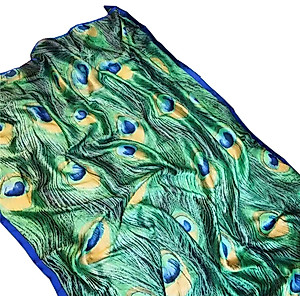 X&F Women's Fashion Peacock Feather Prints Long Scarf Summer Wrap Shawls