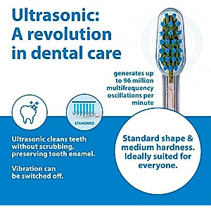 Emmi-dent Electric Ultrasonic Toothbrush Set with Gentle 100% Ultrasound Cleaning Technology. Ideal for Sensitive Teeth & Gums, Plaque Removal and More! Includes Nano-Bubble Toothpaste. Rechargeable.