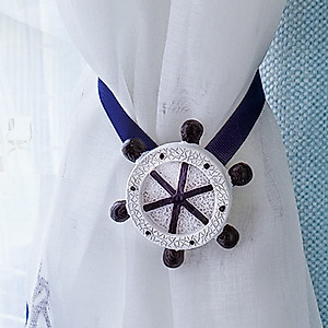 LIFKOME 2pcs Curtain Hook Magnetic Tie Back Window Magnetic Holdbacks Curtain Tiebacks Curtain Brackets for Curtain Rod Outdoor Curtains Curtain Buckle Simple Seaside Tassel Polyester