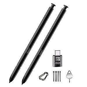 2PCS Galaxy Note 20 Stylus Pen Replacement for Galaxy Note 20 Note 20 Ultra 5G (Without Bluetooth) Stylus Touch S Pen Wite Type-c Adapter+Tips/Nibs+Eject Pin (Black)