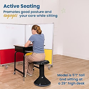 ECR4Kids ACE Active Core Engagement Wobble Stool, 18-Inch Seat Height, Flexible Seating, Black