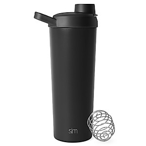 Simple Modern Shaker Bottle Flip Lid | Reusable Replacement Lid ONLY Fits Simple Modern, S|M | BPA Free Plastic | Protein Mixes, Shakes, and Pre Workout | Rally Collection | Midnight Black