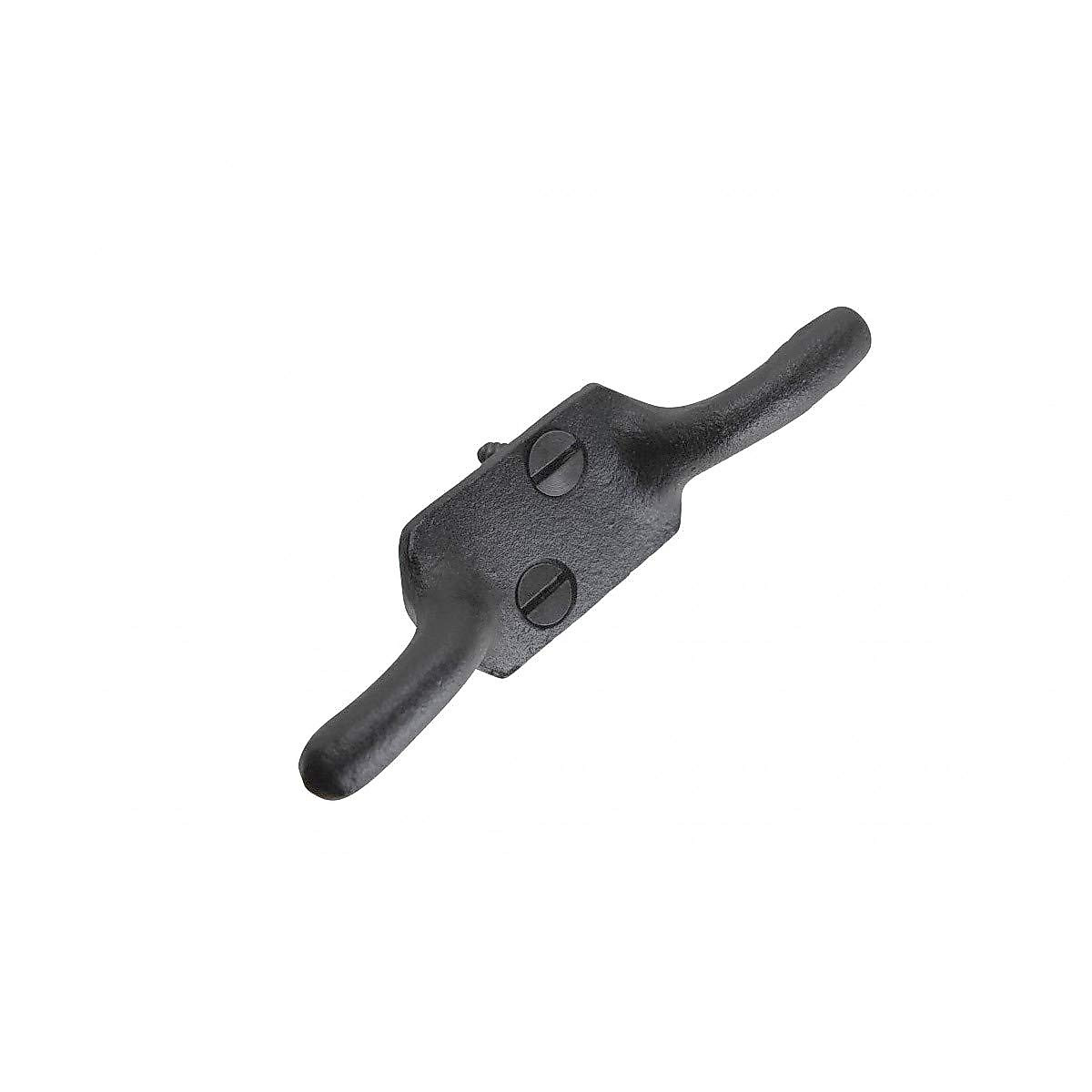 Renovators Supply Manufacturing Cleat Hooks 4 in. Black Wrought Iron Cord Rope Holder for Window Blinds or Flagpoles with Screws Pack of 4