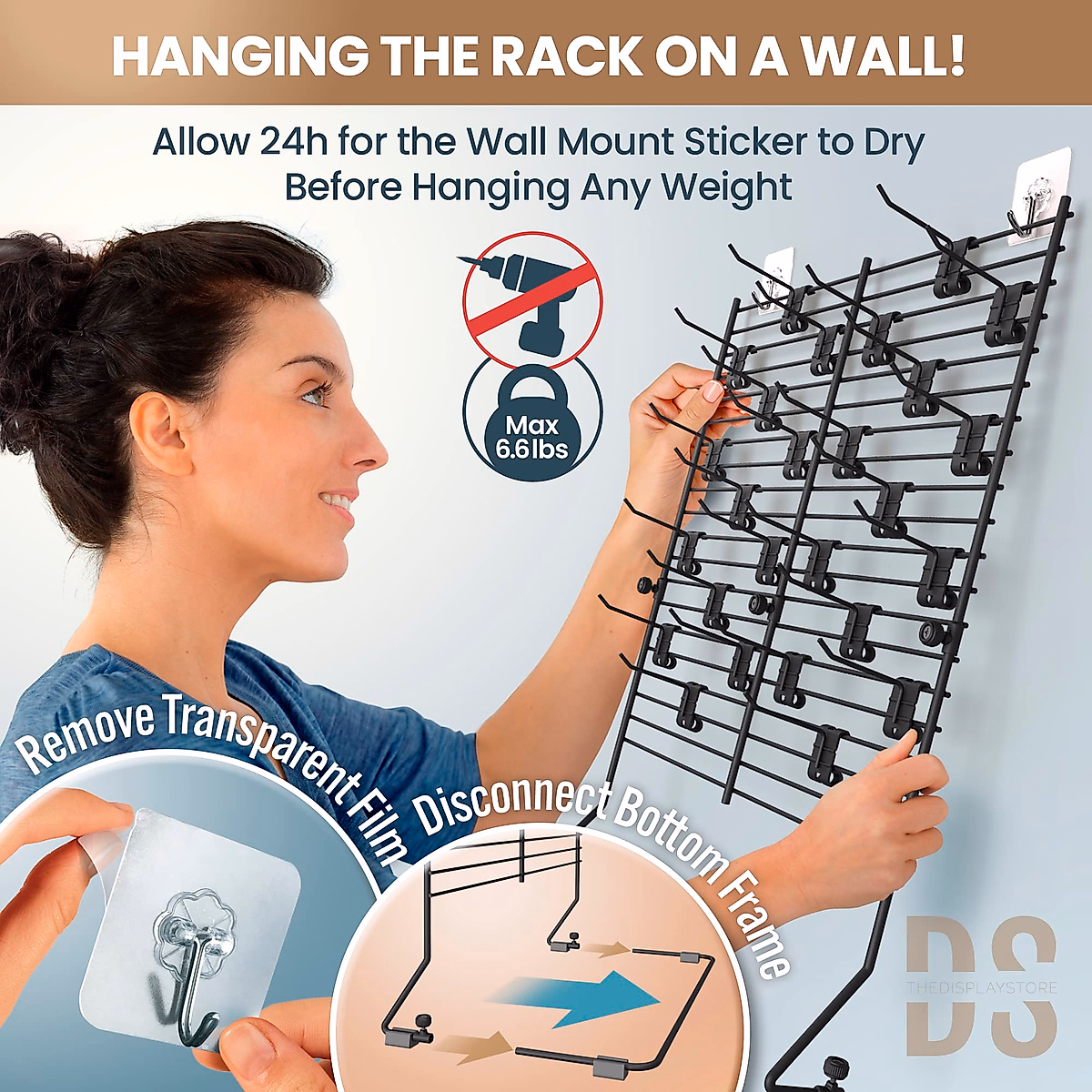 Jewelry Display Stand With 26 Hooks by DS - For Retail Sales of Earrings, Bracelets, Keychains