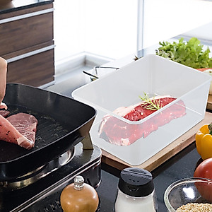 Dehouse 15 L Airtight Rectangular Food Storage Container with Top Handle, Set of 4 Plastic Clear Food Storage Container with Latch Clip