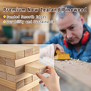 ropoda Giant Tumble Tower, 54pcs Giant Outdoor Games with Dice & Rules Sheet, Giant Lawn Games 1.8 Feet Tall, Grows to Over 4 Feet, Giant Tumble Timber for Adults and Family, Outdoor and Indoor Fun