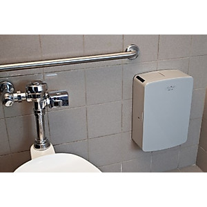 Janibell MPV10A ABS 2-Gallon Touchless and Hygienic Sanitary Napkin Disposal System, Rectangular, 5-1/2" Width x 11-1/4" Depth x 16-1/2" Height, Gray