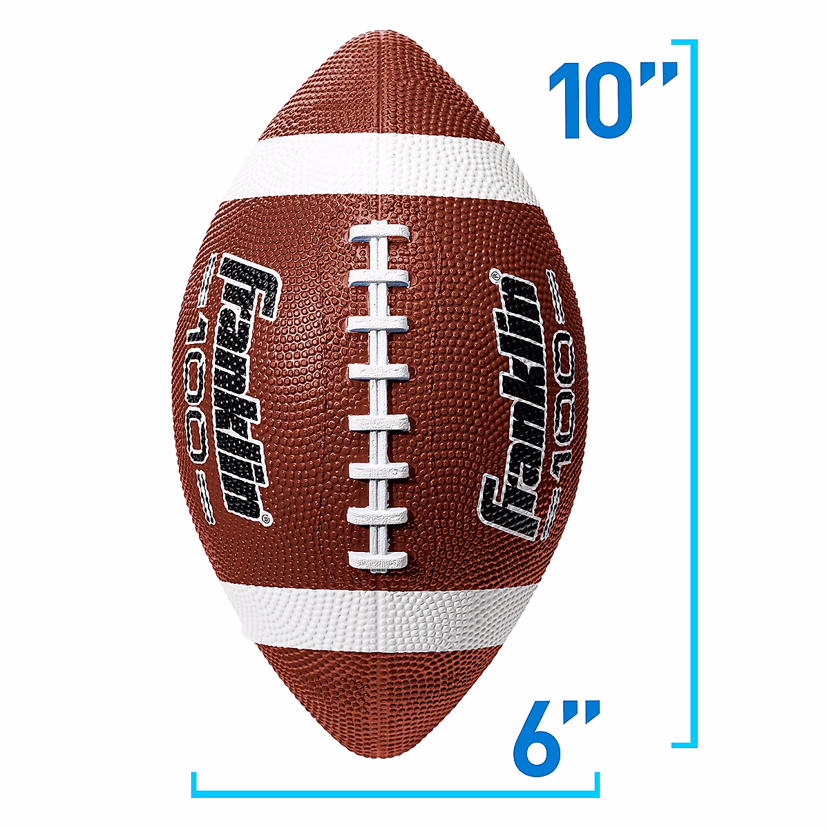 Franklin Sports Junior/Youth Football - Grip-Rite 100 - Kids Junior Size - Durable Outdoor Rubber Football - Brown/White