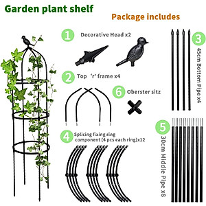 Garden Trellis for Climbing Plants Outdoor, 6ft Tall Plant Trellis Support for Potted Plants Climbing Vine Rose Clematis Vegetable Cucumber Trellis, Garden Obelisk Trellis
