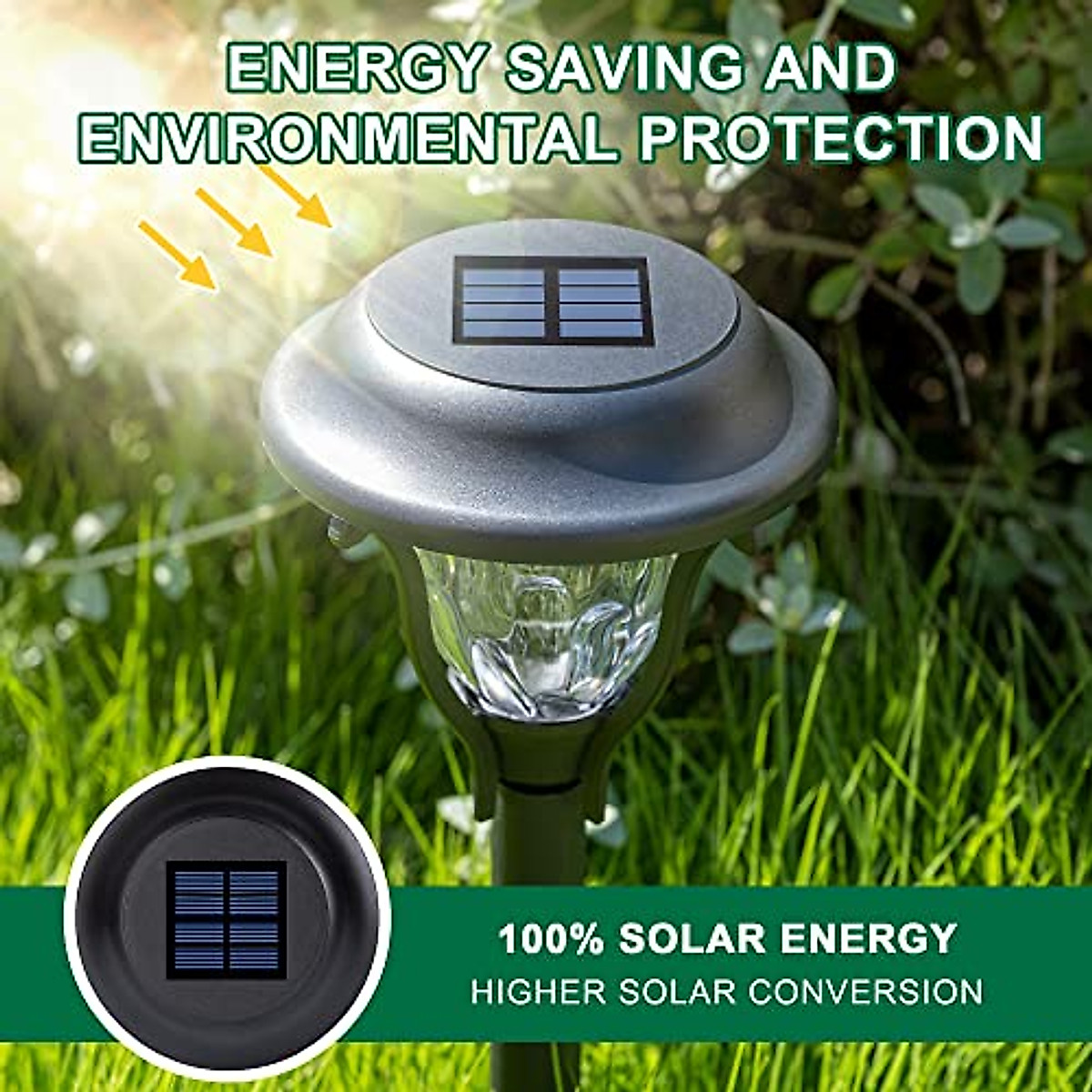 GIGALUMI Solar Garden Lights, 6 Pack Solar Yard Lights, Bright Solar Lights Outdoor Waterproof, Led Solar Pathway Lights Auto On/Off, Landscape Path Lights Solar Powered for Yard, Walkway, Lawn