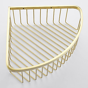 Segistan Bathroom Corner Shower Caddy Organizer, SUS304 Stainless Steel Heavy Duty Rust-Proof Bathroom Shelf Organizer Shampoo Holder, Wall Mounted Storage Rack for Bathroom Kitchen, Brushed Gold