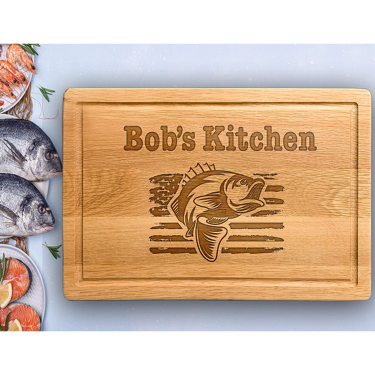Personalized Walnut Cutting Boards, Custom Fathers Day Gift, USA Flag Sign, Bamboo Chopping Board For Meat, Dad Gifts, BBQ Grilling Gifts For Men, Kitchen Gift, Serving Tray, Chef Cooking Gifts