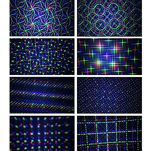 LedMall Motion 8 Patterns in 1 Red, Green, and Blue Outdoor Christmas Laser Lights Projector with remote control and Security Lock