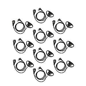 XFOX Walkie Talkie Earpiece 2Pin D Shape Earpiece Headset Push to Talk Mic compatiable with Moto Two Way Radio Walkie Talkie CP040 CP200 CLS1410 CLS1450 GP208 GP2000 GP3188 Etc.