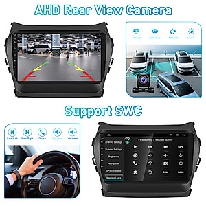 Roinvou [2G+64G] for Hyundai Santa Fe 2013-2017 Car Radio with Wireless Carplay/Android Auto, 9 Inch Android 13 IPS Touch Screen Car Stereo, Bluetooth, GPS, WiFi, SWC, HiFi + AHD Backup Camera