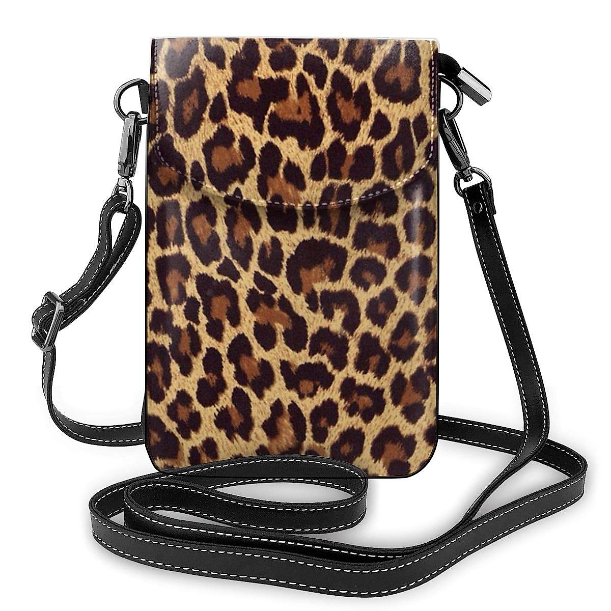 YongColer Fashion Small Cellphone Crossbody Shoulder Bag Leopard Print Cell Phone Purse Wallet Lightweight Roomy Pockets Smartphone Bag For Women Girls Teens
