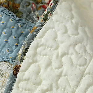 vctops Boho Cotton Patchwork Sofa/Couch Covers Sectional Couch Covers Anti-Slip Sofa Slipcover for Dogs Cats Pet Love Seat Recliner Leather L Shaped, Armrest Backrest Cover (Blue,43"x43")