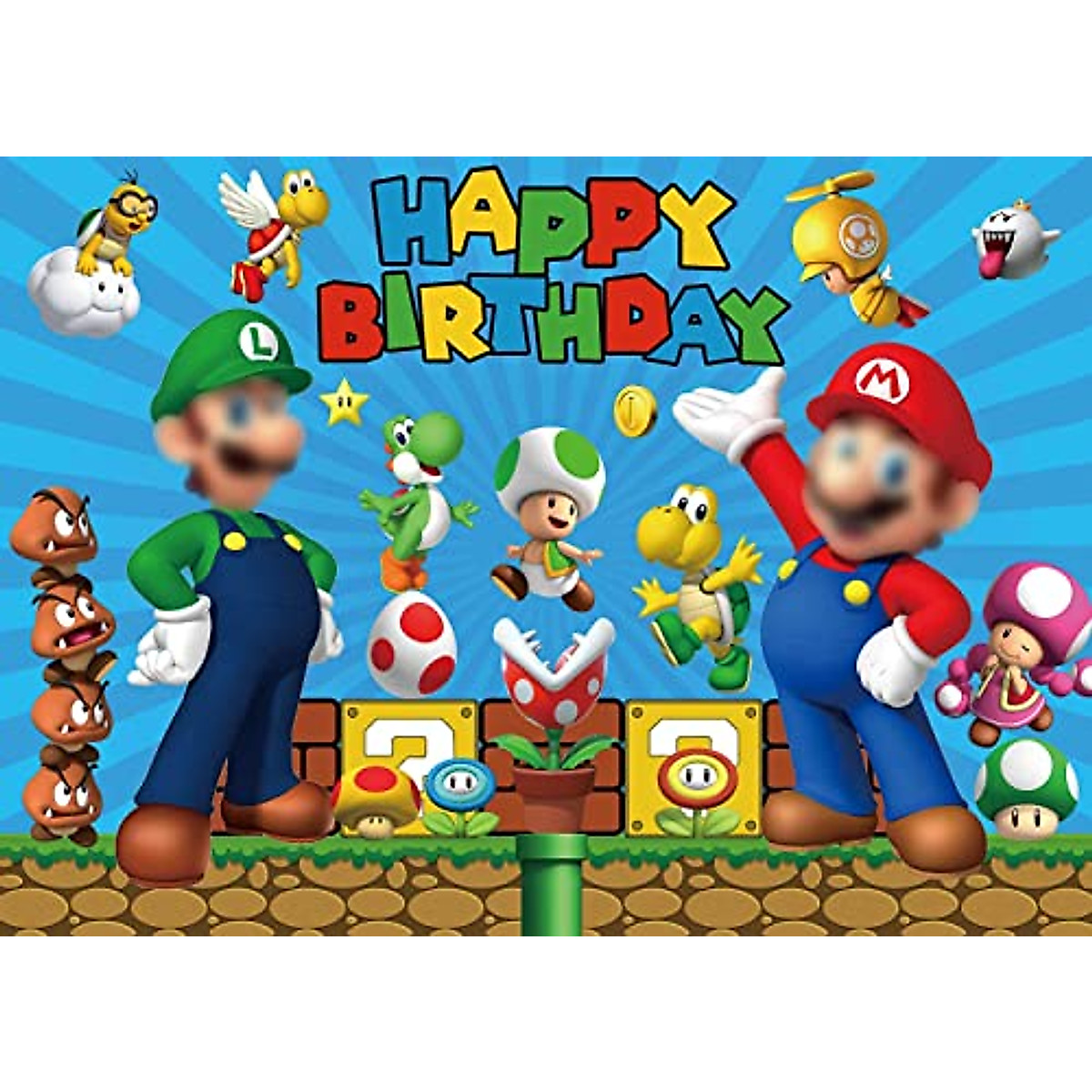 Super Brother Boy Backdrop Adventure Game Mushroom Gold Coins Photography Background Boy Children Birthday Party Baby Shower Supplies Photo Booth Studio Props 7x5FT