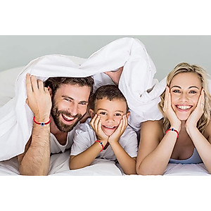 Sucanra Evil Eye Bracelet Mommy and Me Matching Bracelet Set Kabbalah Protection Amulet for Women Little Girls & Boys (Braided Rope Style (2pcs Family Pack))