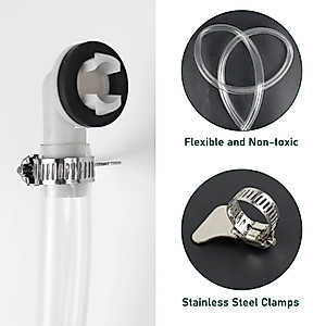 Flehomo Air Conditioner Drain Kit, 6 Feet PVC Clear Vinyl Tubing & Clamps & 3/5 Inch AC Drain Hose Connector Elbow Fitting with Rubber Ring for Mini Split Units and Window AC Unit