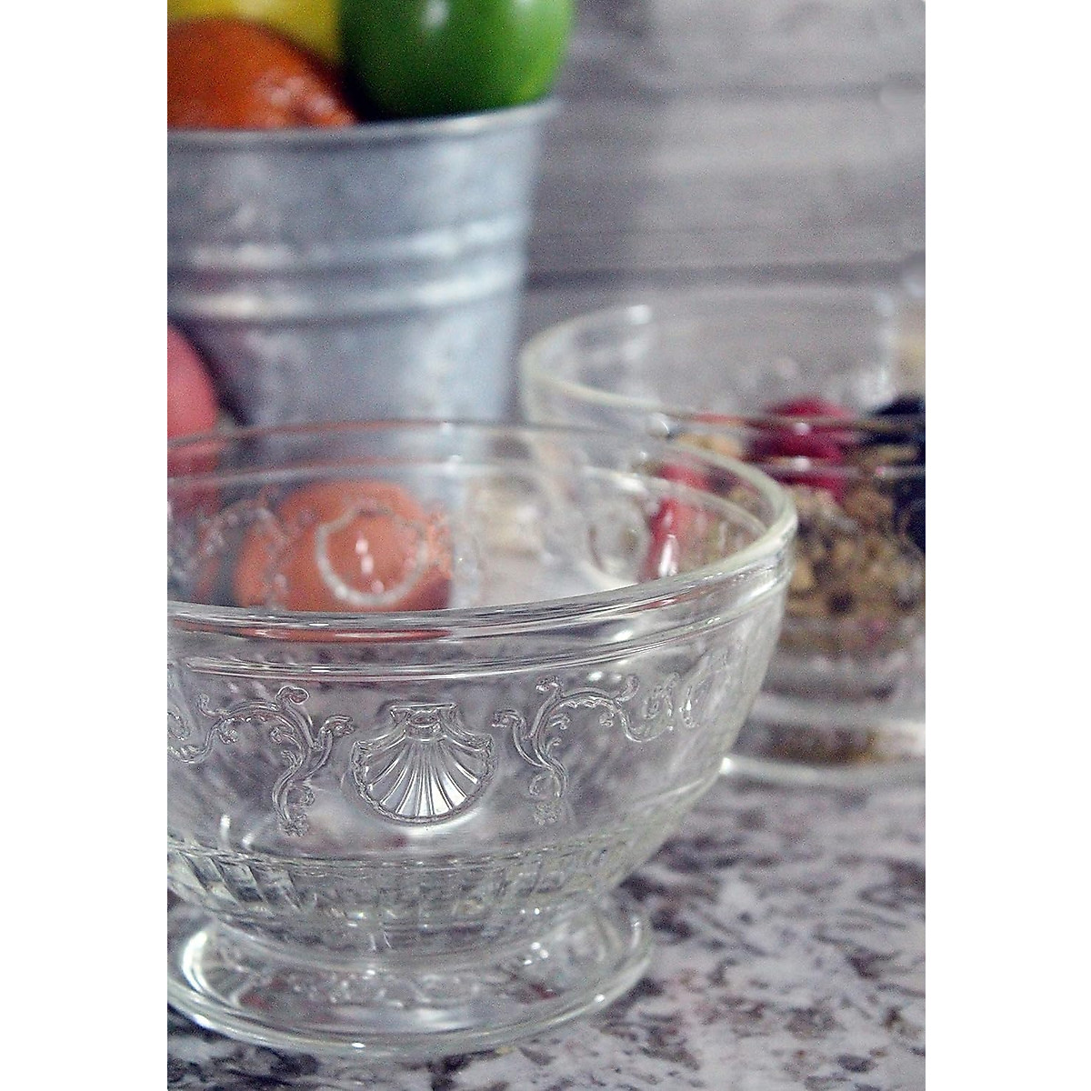 La Rochere Set of 6, Versailles 9 oz Small Bowls, Clear