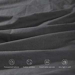 BIOWEAVES 100% Organic Washed Cotton Percale Weave Duvet Cover King Size Set | GOTS Certified King Duvet Cover & 2 Pillow Shams – 106x92 inches, Castle Rock