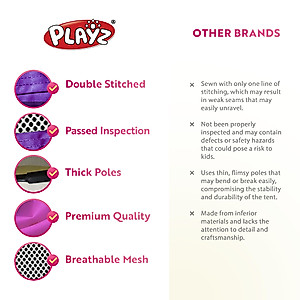 Playz Ball Pit Princess Castle Play Tent for Girls w/ 50 Balls Included - Pop Up Children Play Tent for Indoor & Outdoor Use - Playland Playhouse Tent w/ & Glow in The Dark Stars & Zipper Storage Case