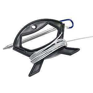 Joyeee Stainless Steel Fishing Stringer for Wading Boat Kayak, with Float Carabiner, 10 PCS Fish Lock and Plastic Handle, 27 FT 300lb Silent Stringer Durable Fishing Gear, Clip Fish Holder, Red
