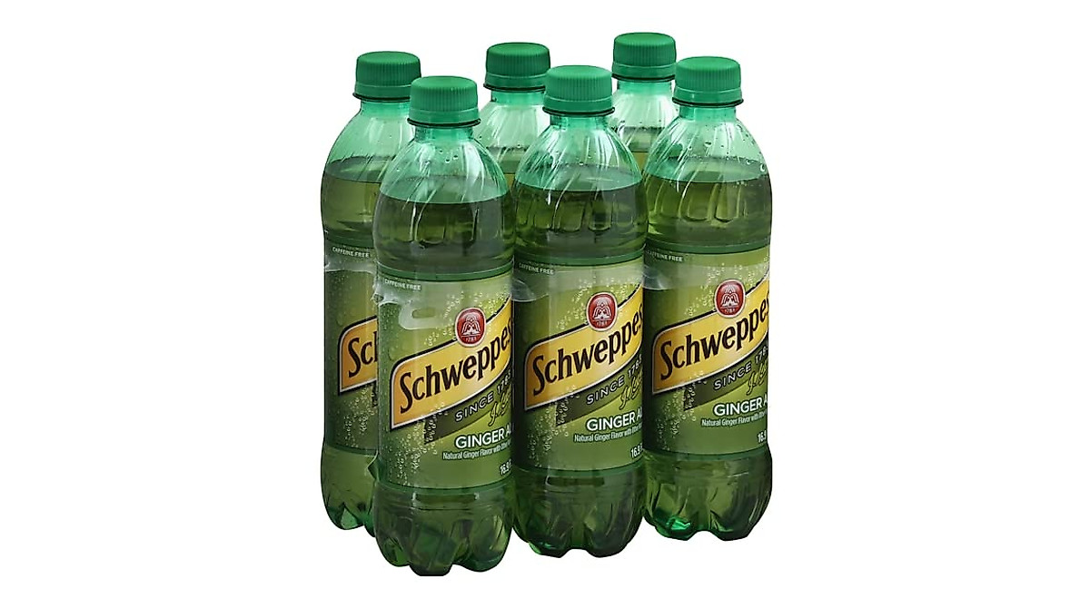 Pepsi Schweppes Ginger Ale 6 Pack 16.9 Fl Oz Refreshing Soft Drinks